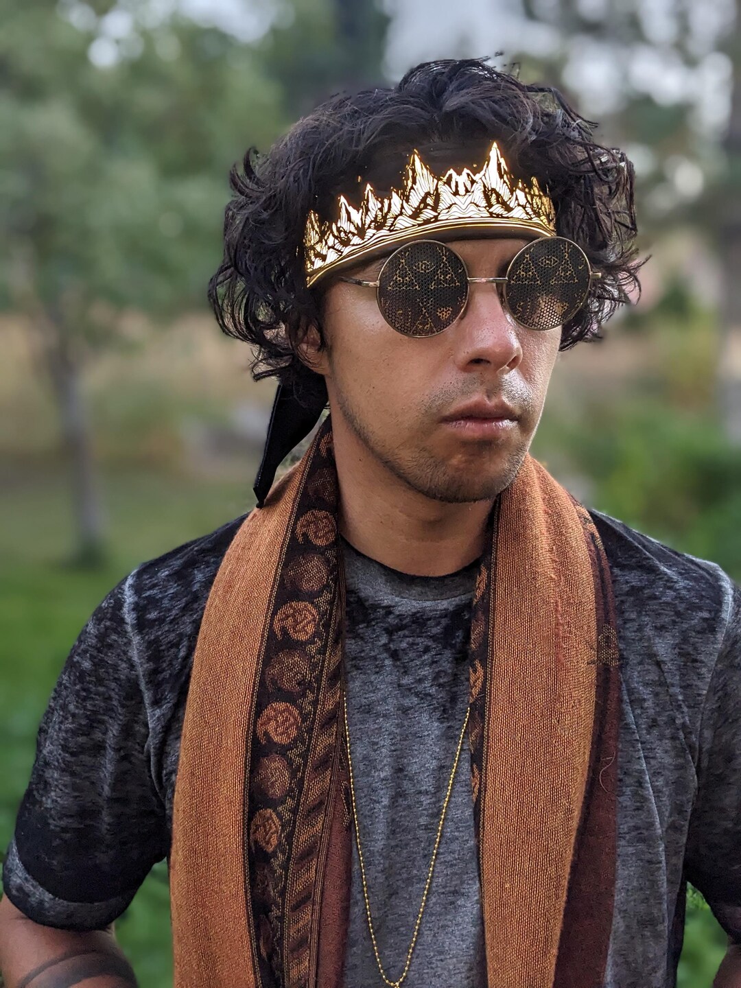 Reflective Mountains Rave Headband: Psychedelic Holographic Design - Etsy