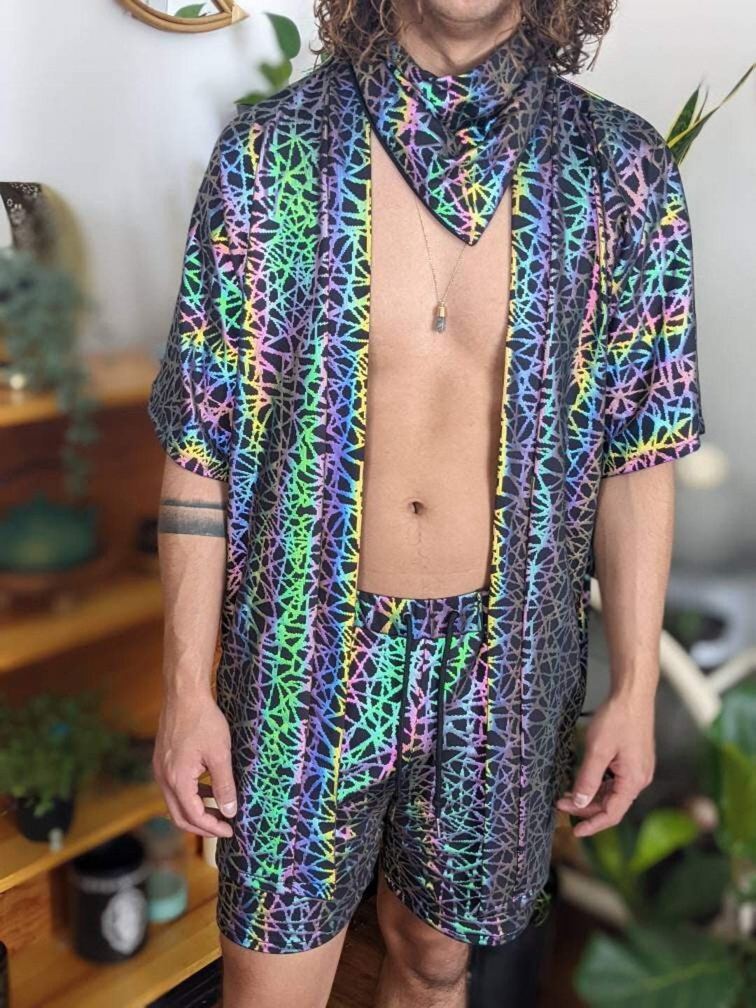 Reflective Rave Bandana Holographic Bandana Iridescent Reflective ...