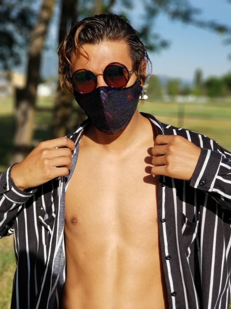 Rave Mask Reusable Face Mask Fashion Mask Iridescent Mask - Etsy