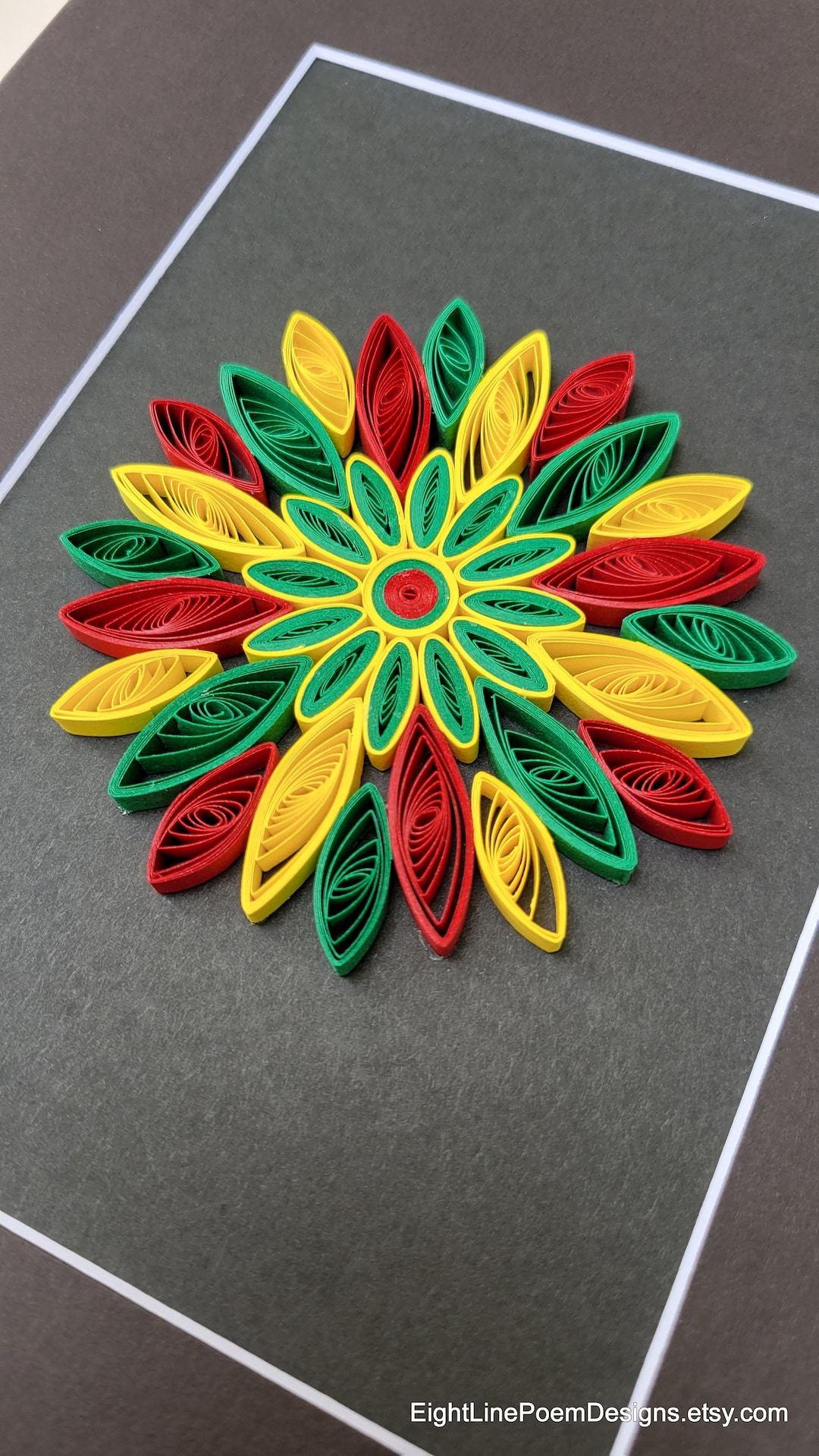 Juneteenth Flower | Handmade Paper Filigree Art | 8x10 Wall or Tabletop ...