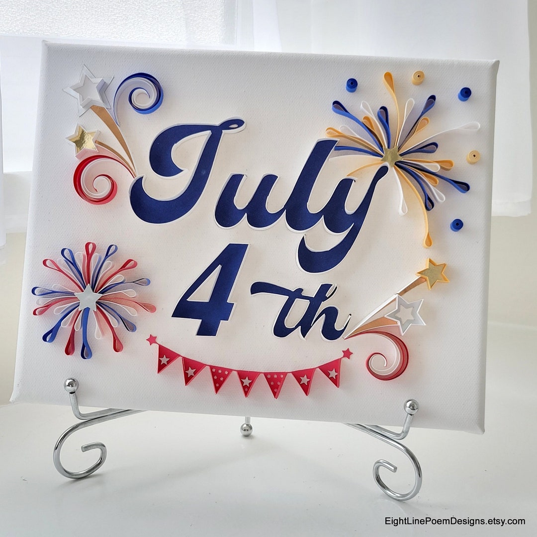 4th of July Party Decor | Handmade 3D Paper Quilling Art | Unique ...