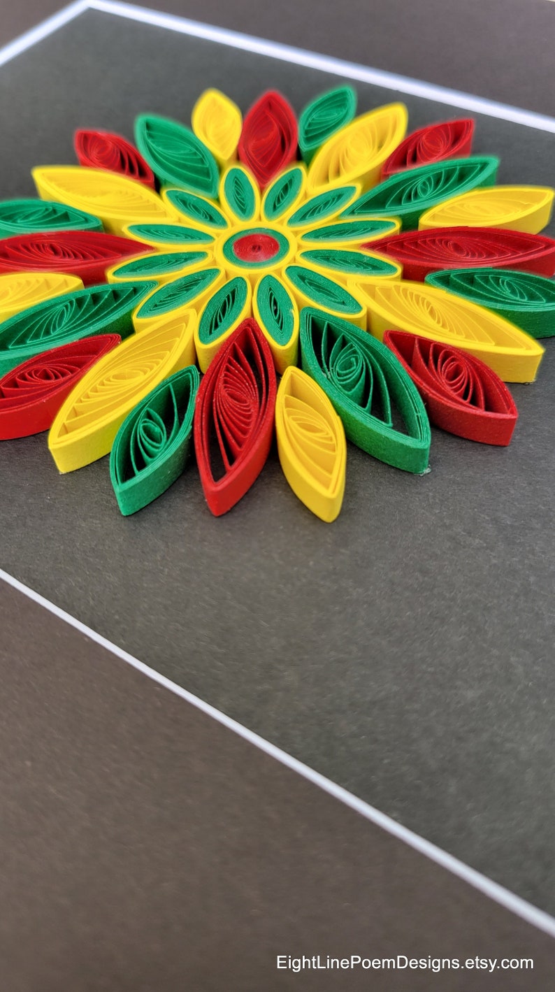 Juneteenth Flower | Handmade Paper Filigree Art | 8x10 Wall or Tabletop ...