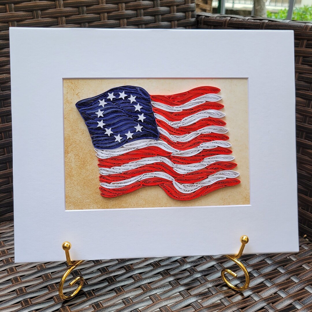 1776 Betsy Ross American Flag | Handmade 3D Paper Art | Unique ...
