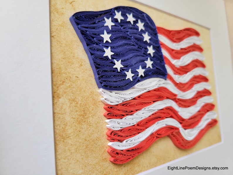 1776 Betsy Ross American Flag 3D Paper Art 4th of July - Etsy