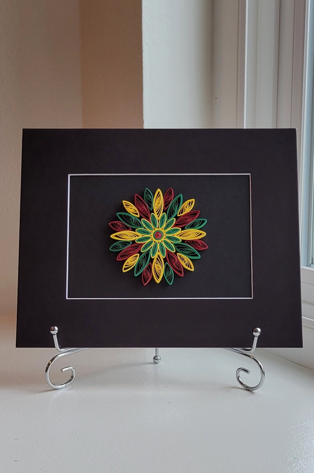 Juneteenth Flower Handmade Paper Filigree Art 8x10 Wall or Tabletop ...