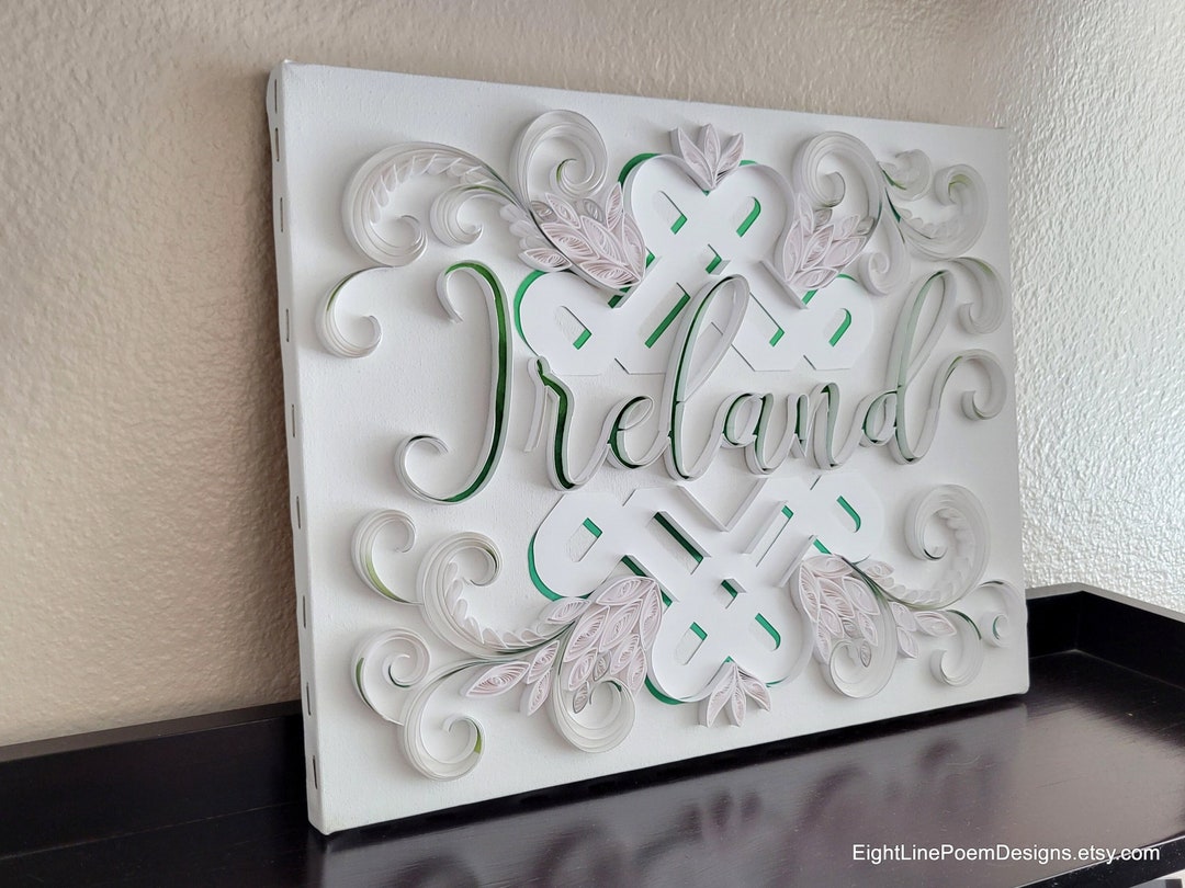 Ireland Irish Pride Indoor House Sign | Unique 3D Handmade Paper ...