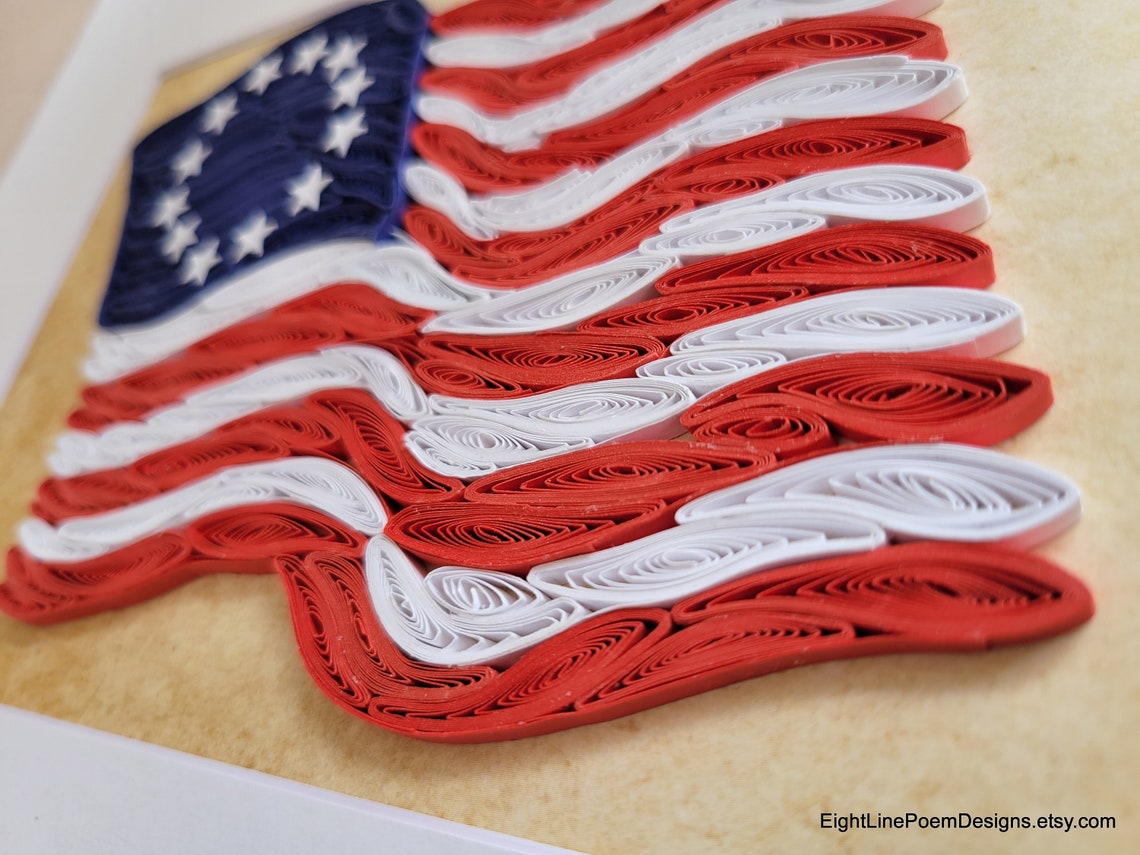 1776 Betsy Ross American Flag 3D Paper Art 4th of July - Etsy