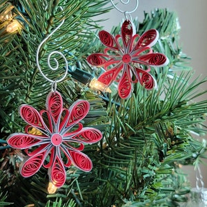 Red and Silver Vintage Style Hanging Christmas Tree Ornaments | Set of ...