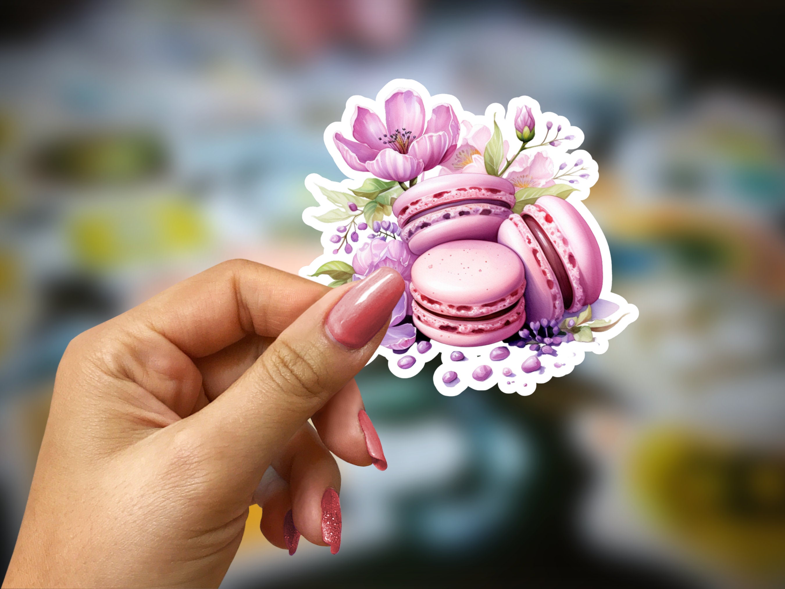 Cute Watercolor Macarons Sticker Bundle, Macaroons Sticker, Sweet ...