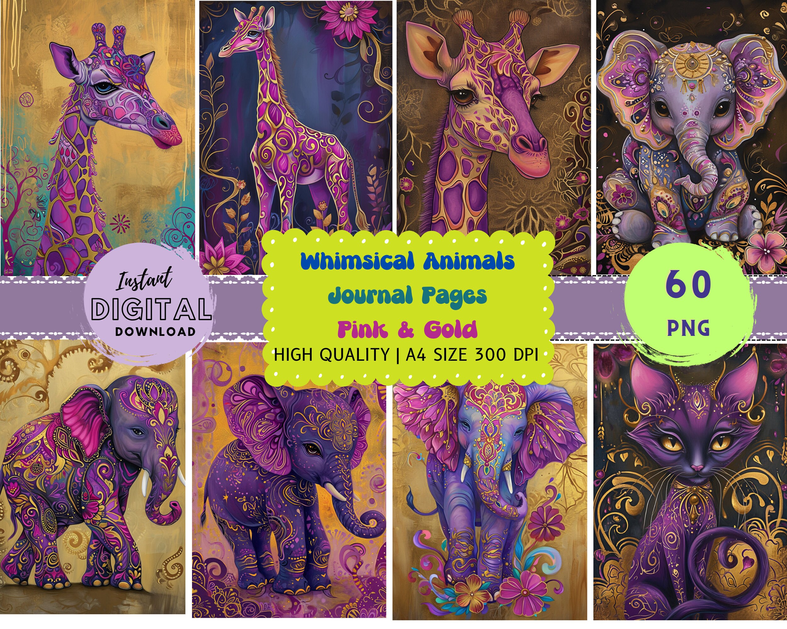 Whimsical Animals Printables Whimsical Animals Junk Journal Digital ...