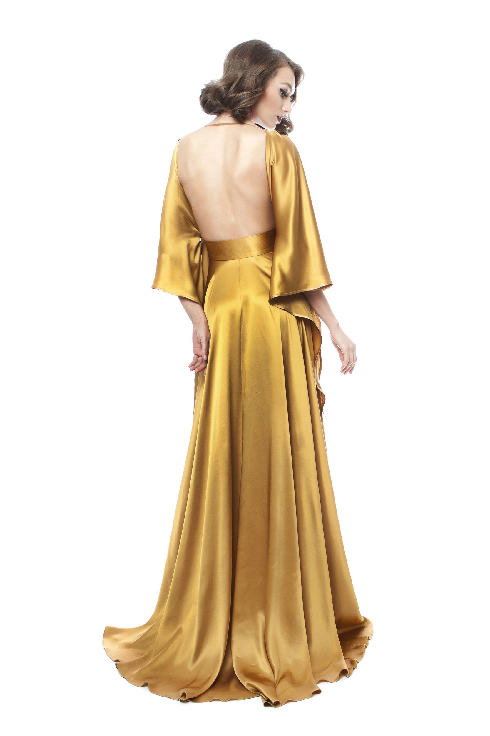 Satin Maxi Gown Silk Maxi Dress Satin Evening Gown Etsy