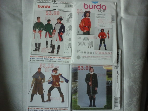 Men's Historical Costume Sewing Pattern UNCUT - Etsy