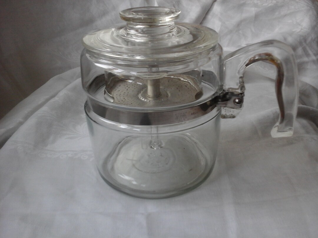 Vintage Pyrex Coffee Pot Percolator 6 Cups Complete Very Good Used ...