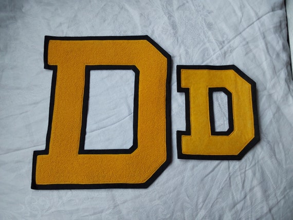 Vintage varsity letter D patch 10 inch chenille or 6 … - Gem