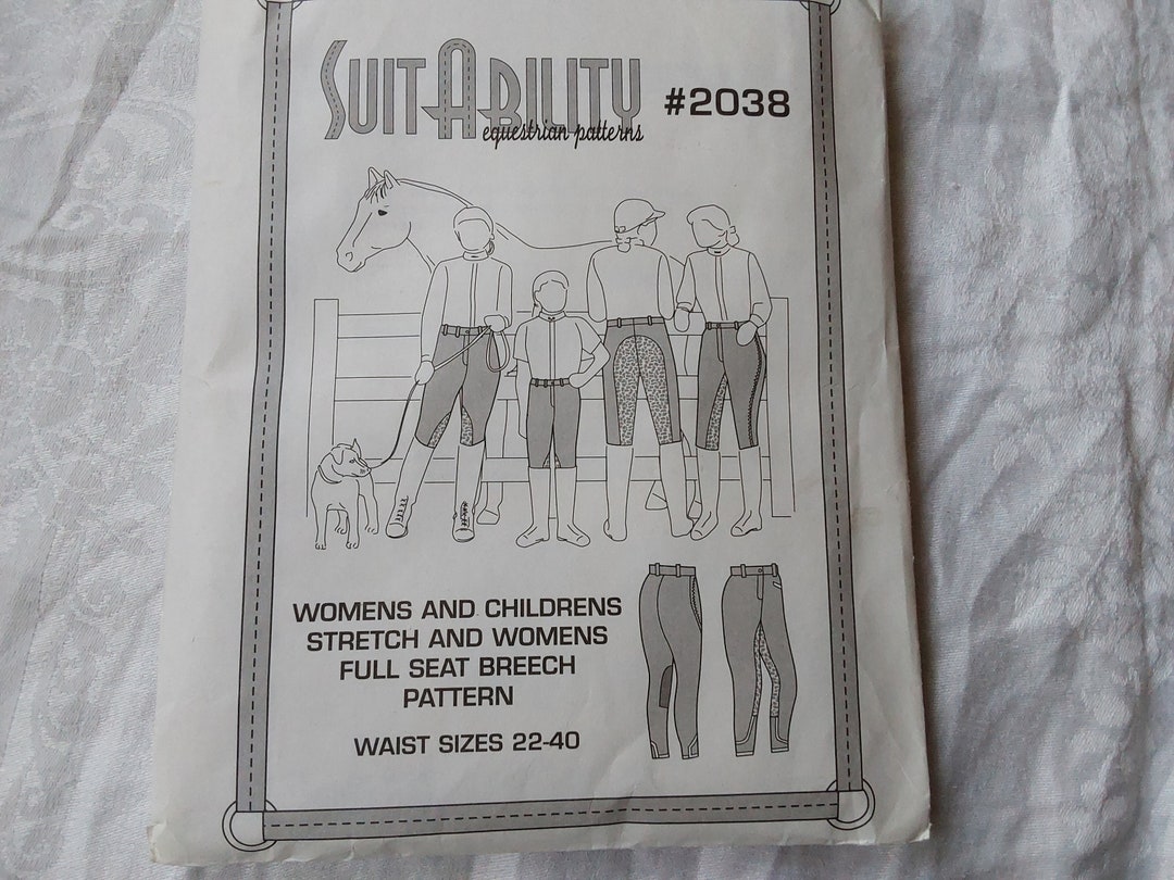 Suitability Riding Breech Sewing Pattern 2034 for 22 to 40 Inch Waist UNCUT Full Seat Women's ...
