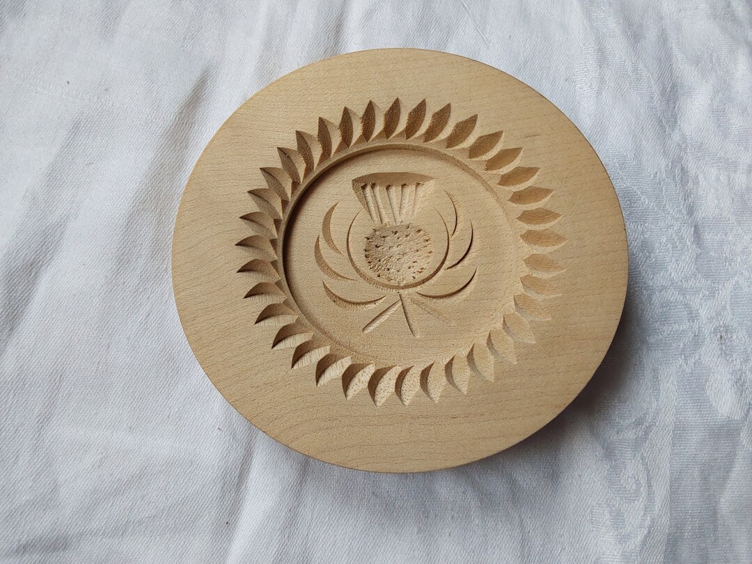 Traditional Scottish Shortbread Biscuit Cookie Mold Press With Thistle ...