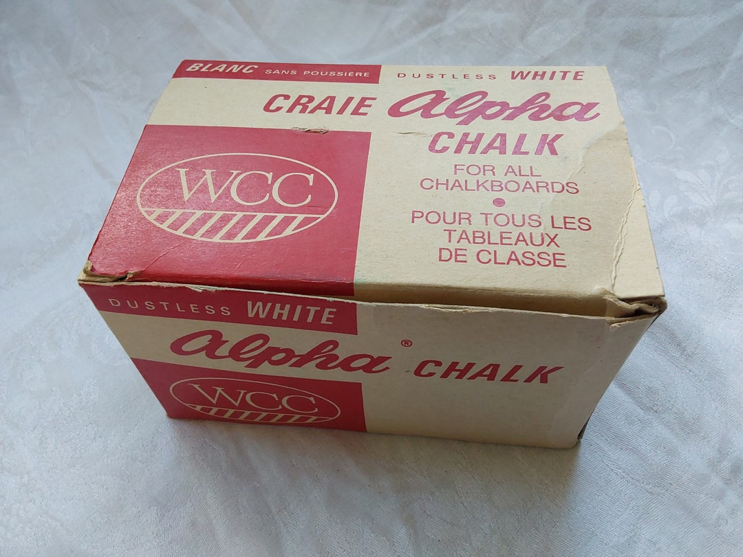 Vintage Partial Box of Dustless White Alpha Chalk Made by Weber ...