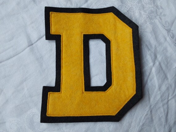 Vintage varsity letter D patch 10 inch chenille or 6 … - Gem