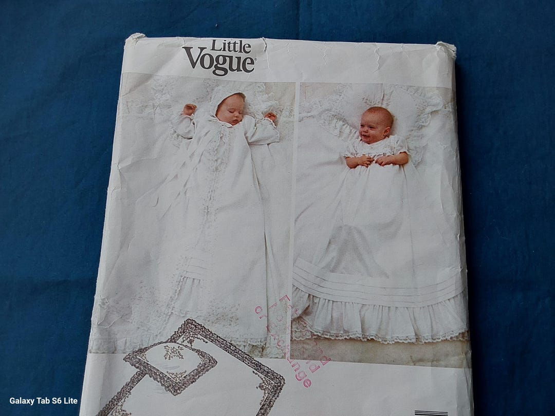 Little Vogue Sewing Pattern 2878 Christening Gown Baptism Dress Infant ...