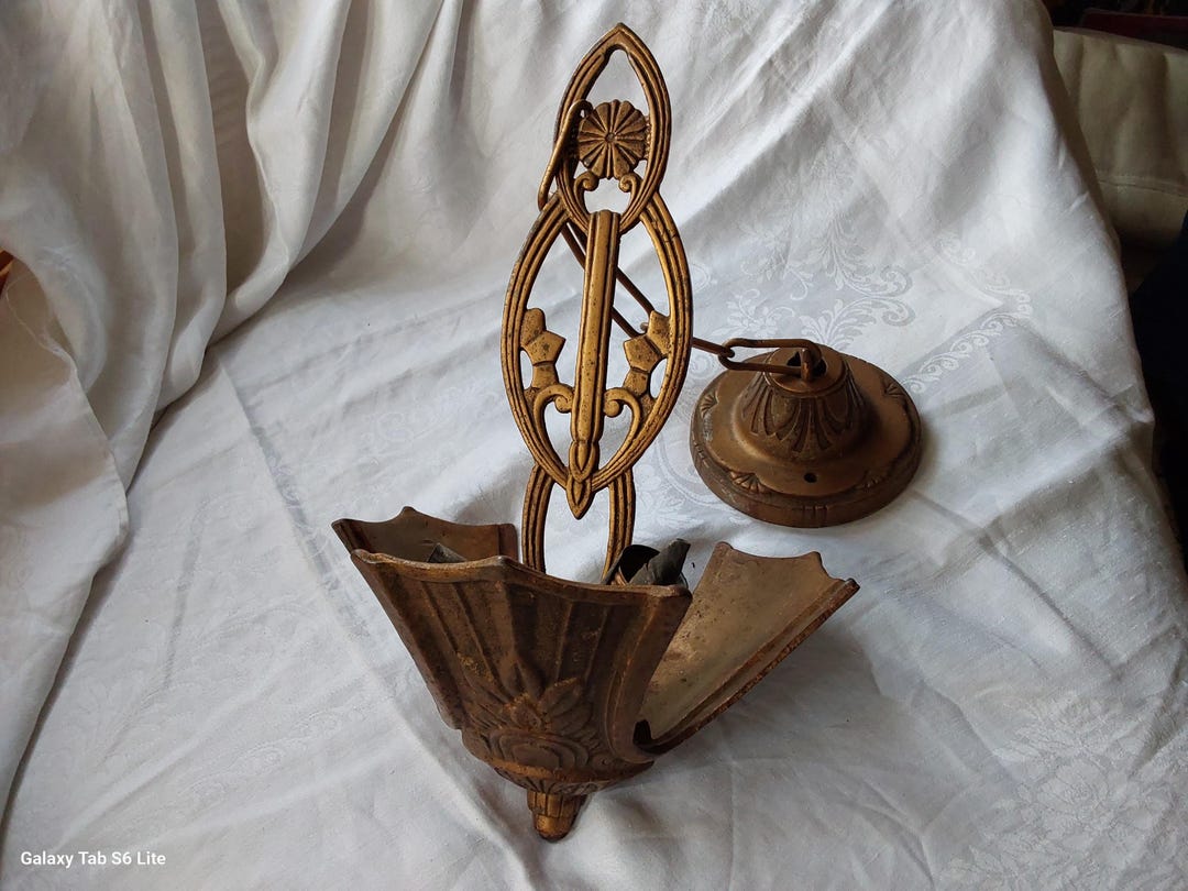 Vintage 1920s Electrolier Ceiling Light Fixture for Restoration 3 Bulbs ...