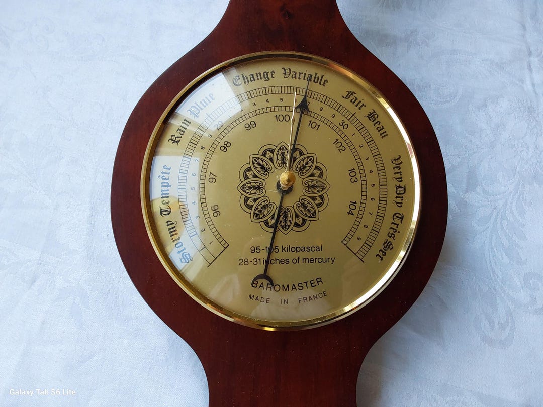 French Baromaster Barometer Thermometer Hydrometer Weather Station Dark ...