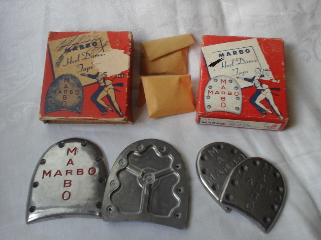Two Pairs of Vintage 1960s Marbo Heel Dance Taps for Tap Dancing Sizes ...