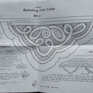 Vintage Battenburg Lace Kit Collar by Janet Pace 1980s - Etsy