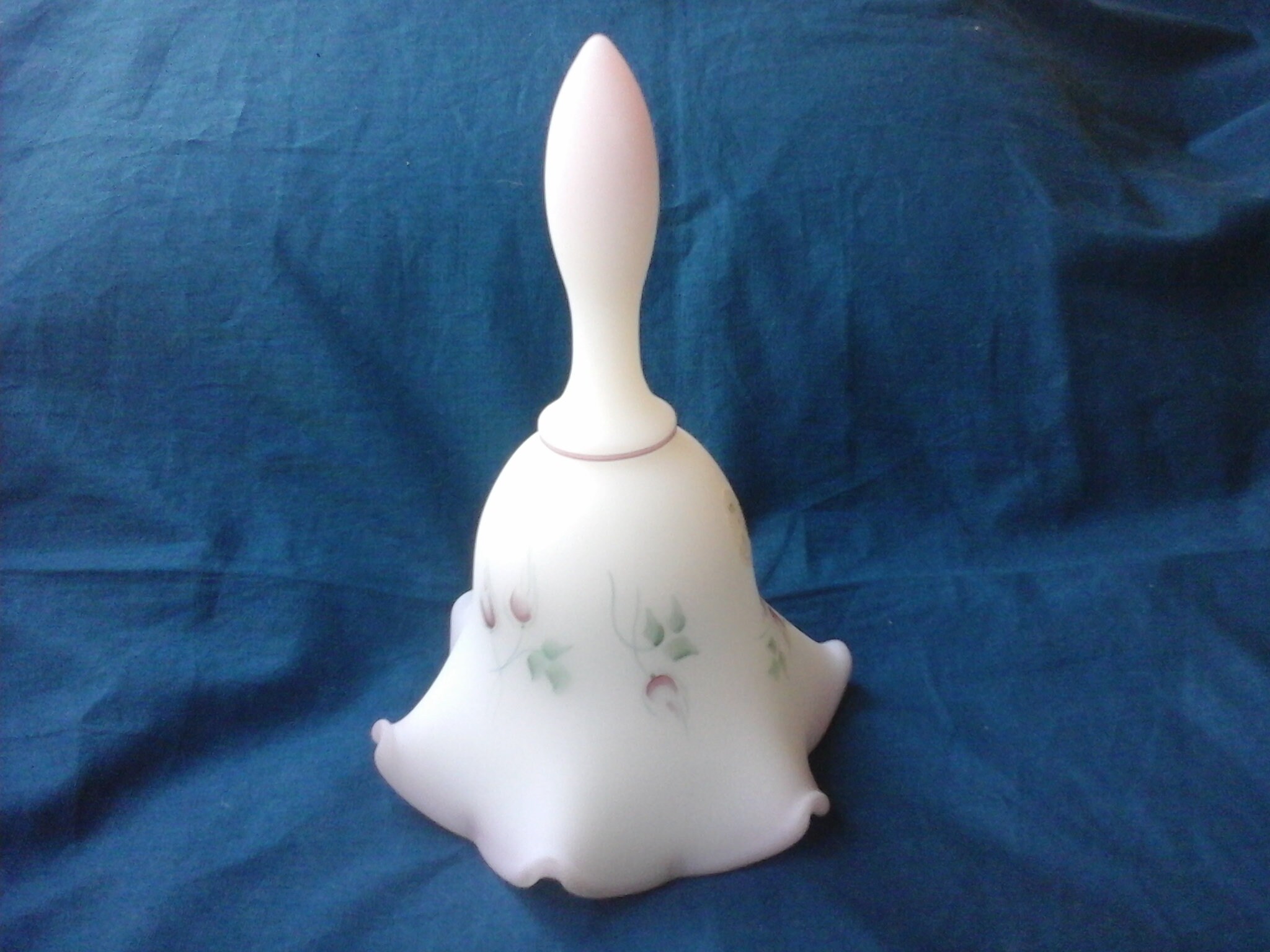 Vintage Fenton Pink Burmese Glass Star Shape Bell With Hand Painted ...