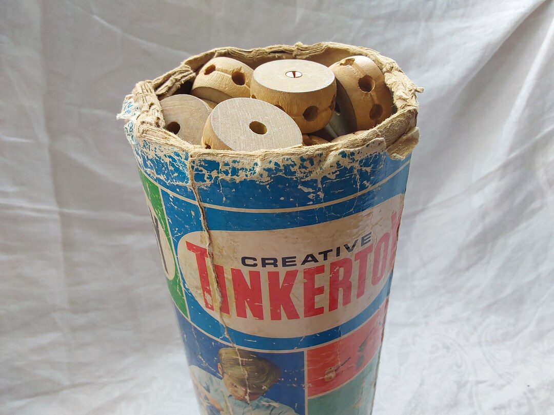 Vintage Tinkertoy Box 146 With Many Pieces - Etsy