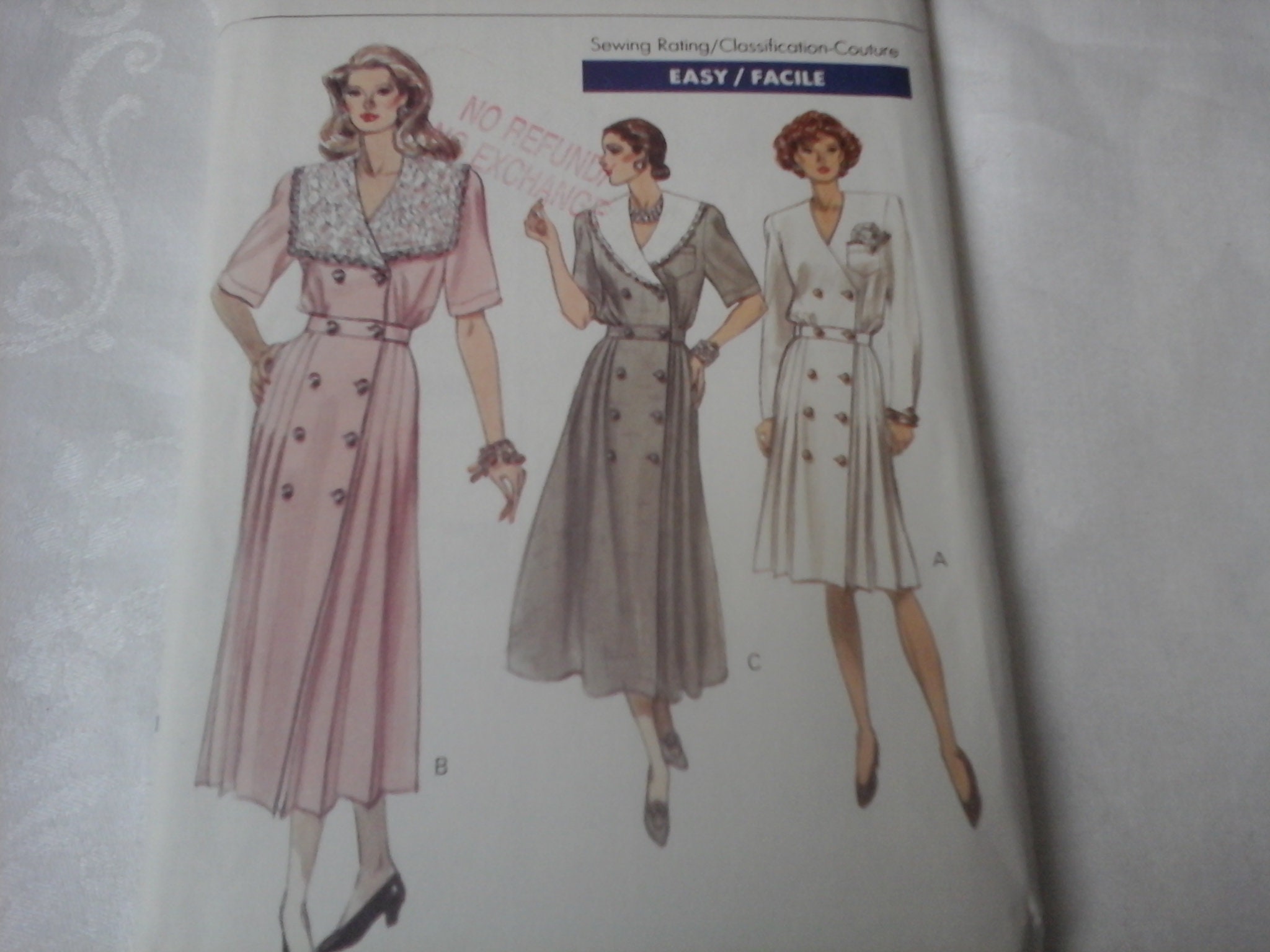 Four Late 1980s Vogue Sewing Patterns UNCUT Dresses Blouses - Etsy