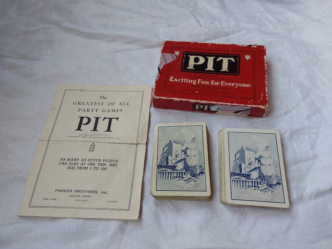 Antique PIT Card Game Complete Parker Brothers Copyright 1919 Bull and ...