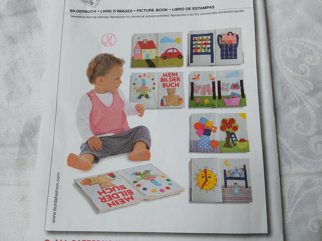 Burda Sewing Pattern 7839 Interactive Cloth Picture Book for Toddler ...