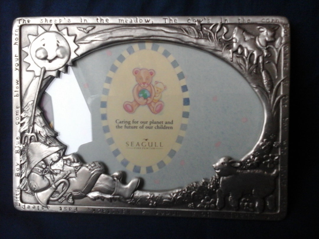 Seagull Pewter Picture Frame Little Boy Blue Theme Cow Sheep for 4 X 6 ...