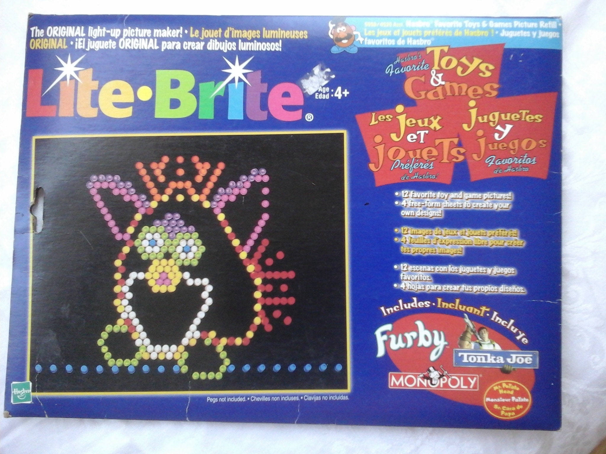 Lot of 40 Vintage 1999 Lite Brite Refill Sheets Furby Monopoly Snoopy ...