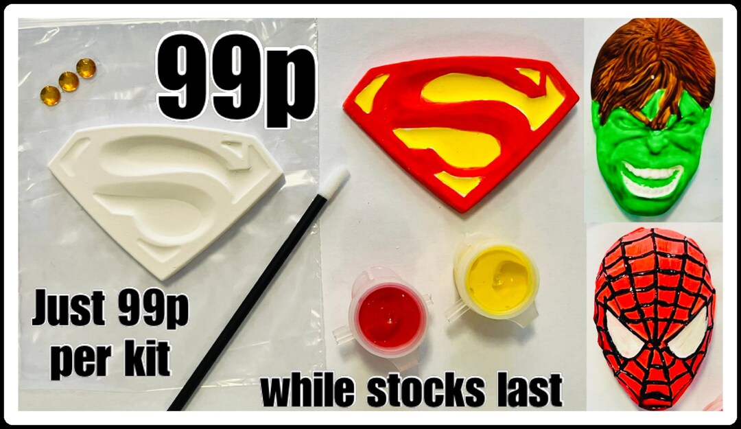 Superhero Painting Craft Kit From 99p-plastic/organza Gift Bag-paint ...