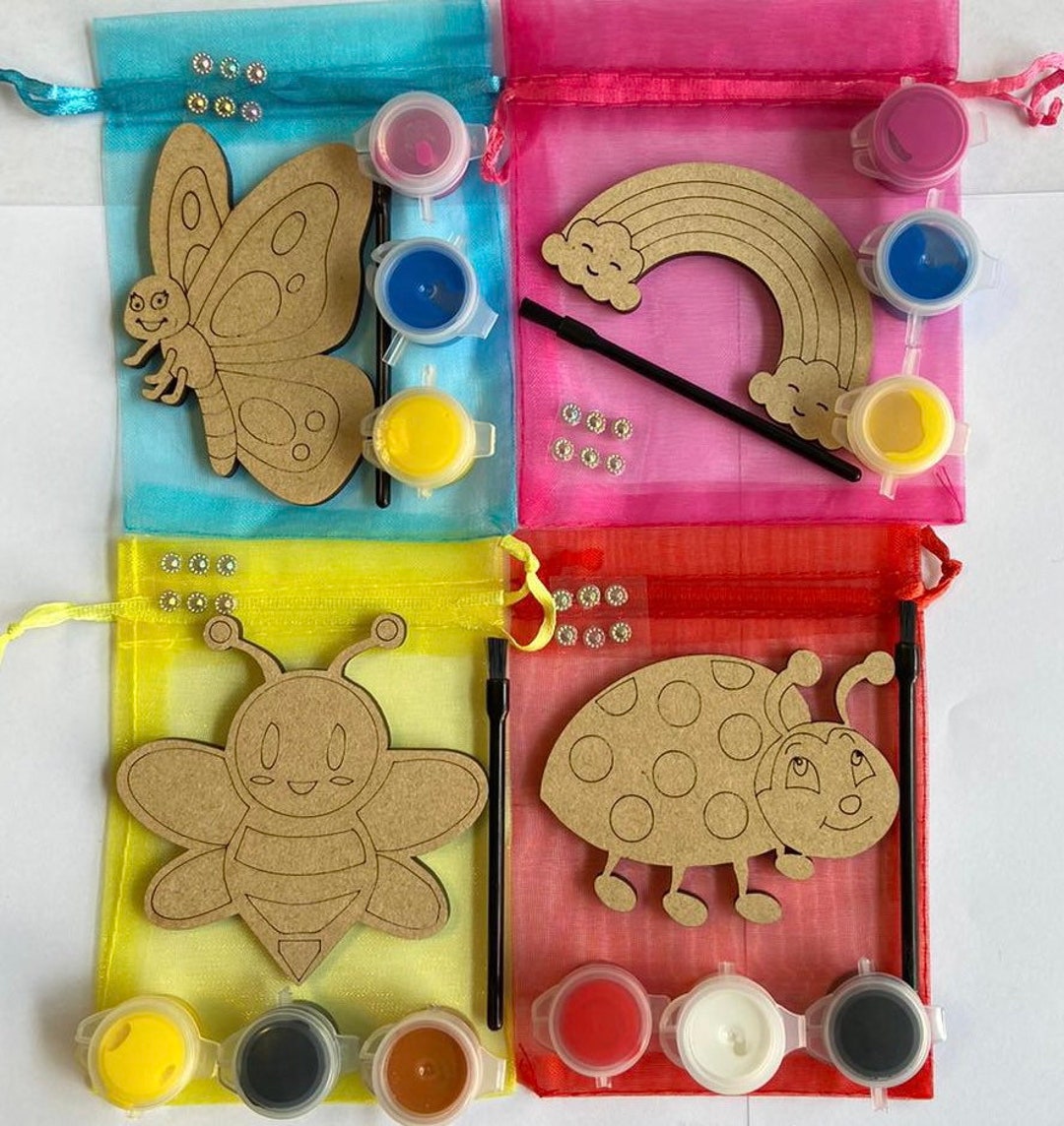Nature Insect Magnet Craft Kit in Organza Gift Bag-party Gift-eco Paint ...
