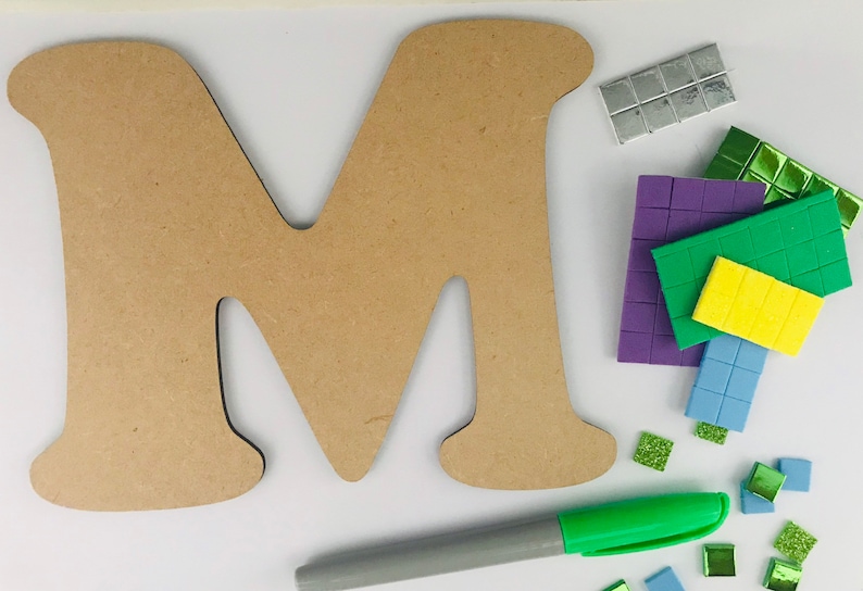 Personalised Door Plaque-mosaic Craft Kit-wooden Letter - Etsy