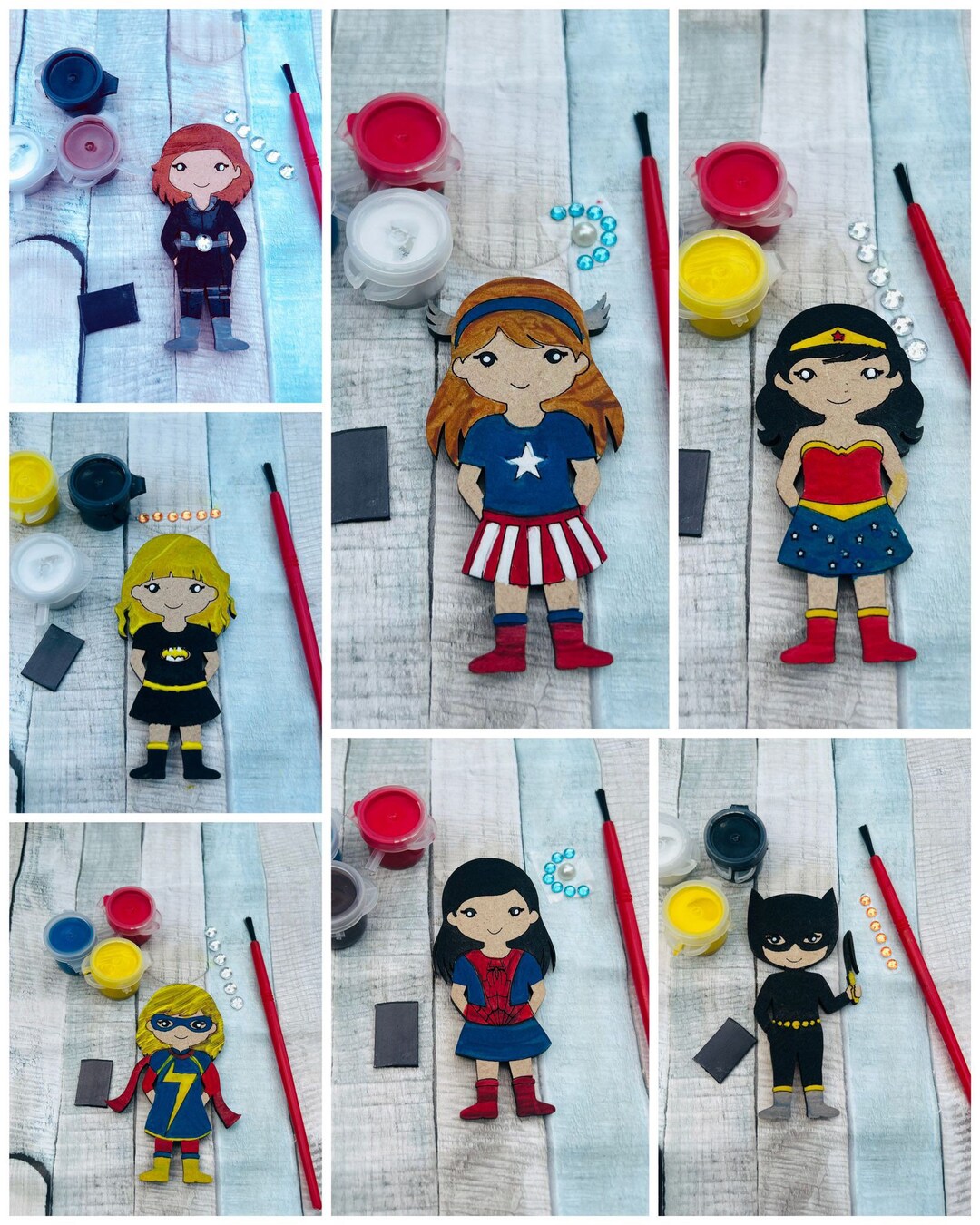 Girl Superhero Magnet Craft Kit in Organza Gift Bag-superhero Party ...