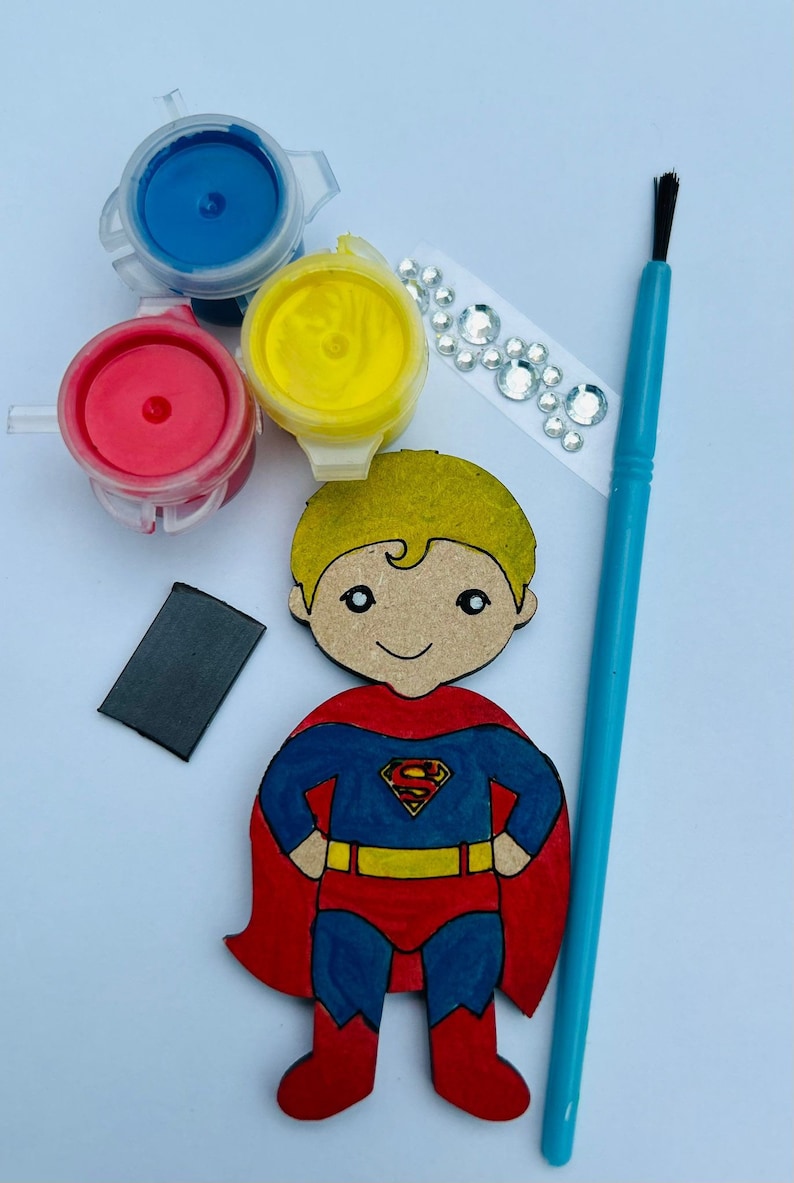 Superhero Magnet (boy/girl) Craft Kit in Organza Gift Bag-superhero ...