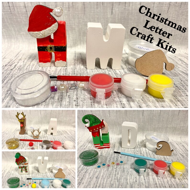 Christmas Letter Initial Name Craft Kits - Childrens Craft Kit-stocking ...