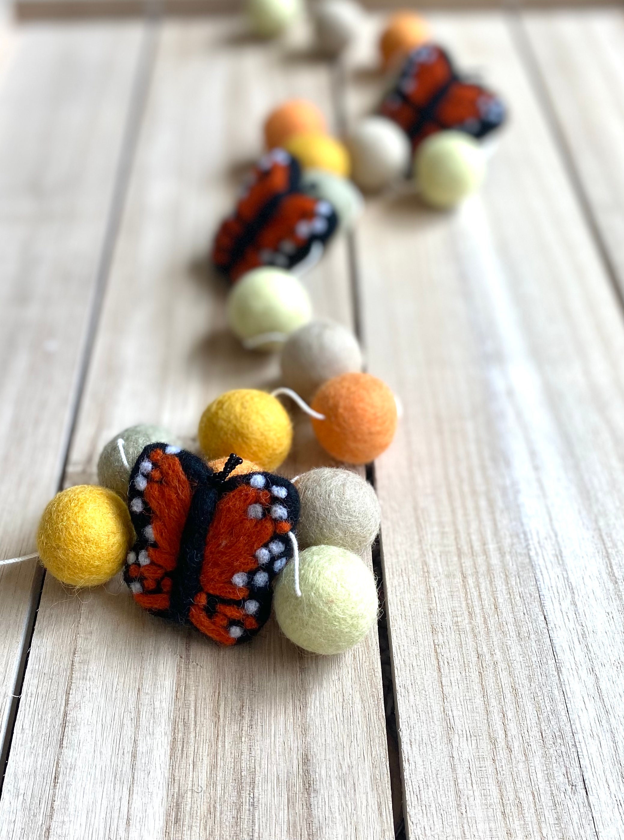 Monarch Butterfly Felt Garland, Butterflies, Summer, Boho, Baby Shower ...