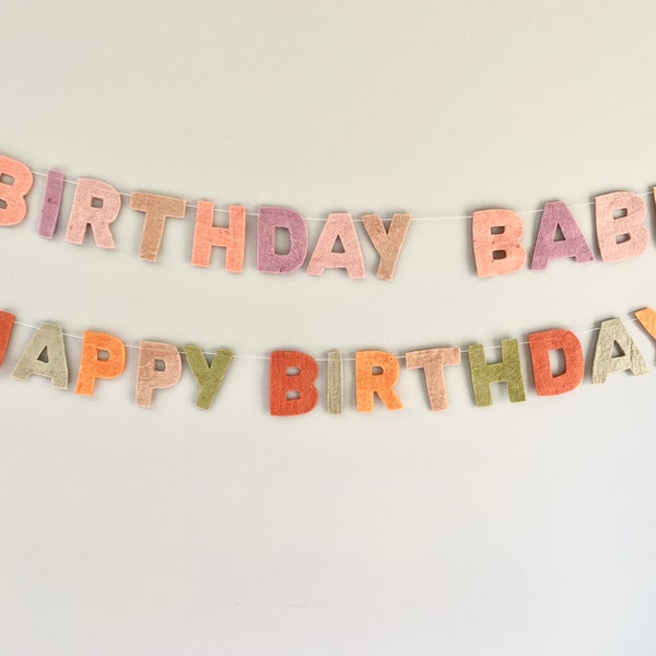 Happy Birthday Neutral Banner - Etsy
