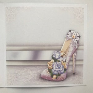 Handmade Shoe Card, Floral Embellished 8x8 - Etsy