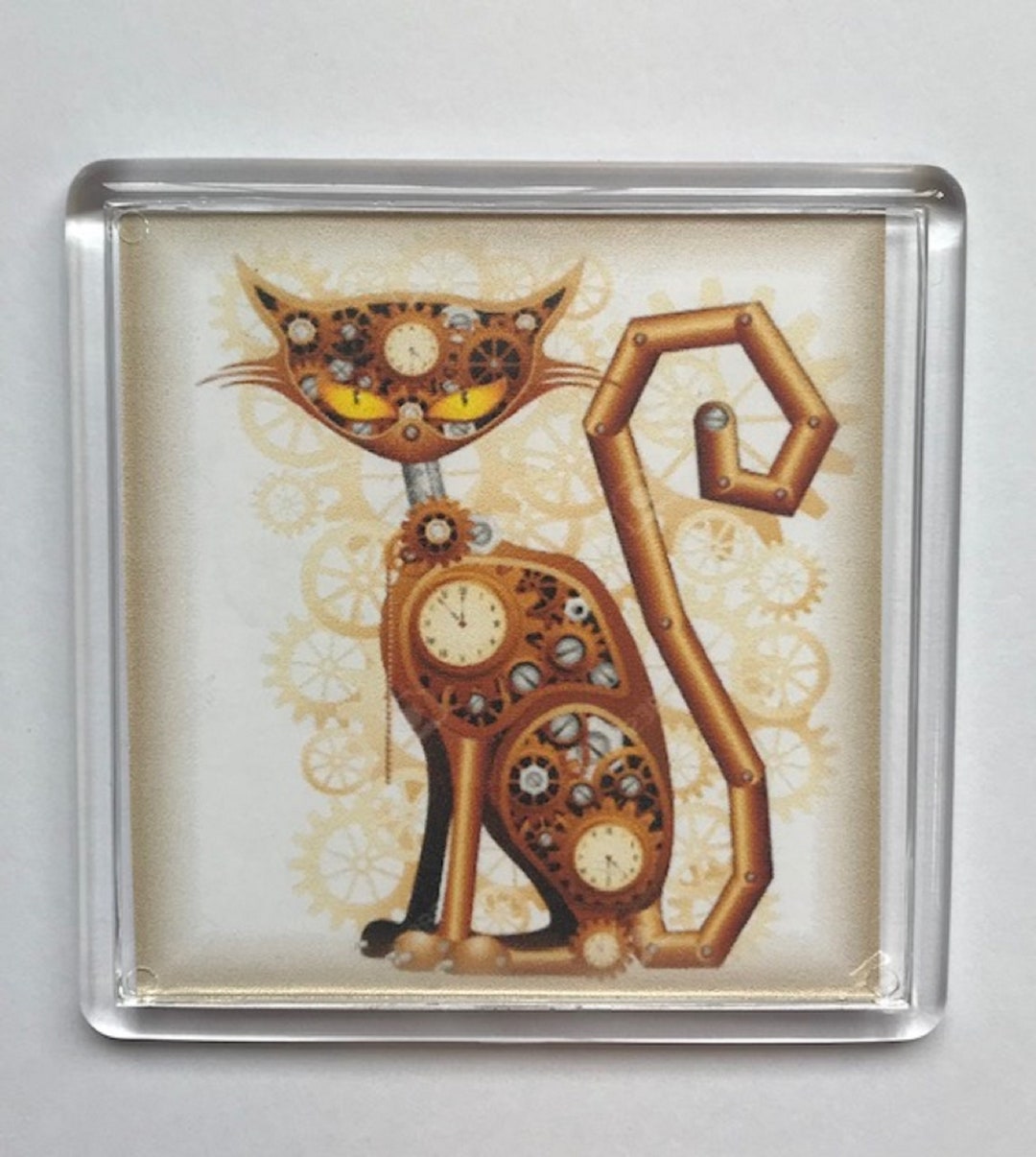 Steampunk Cat FRIDGE MAGNET - Etsy