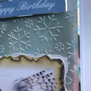Owl Happy Birthday Card, Embossed Parchment Paper Design - Etsy