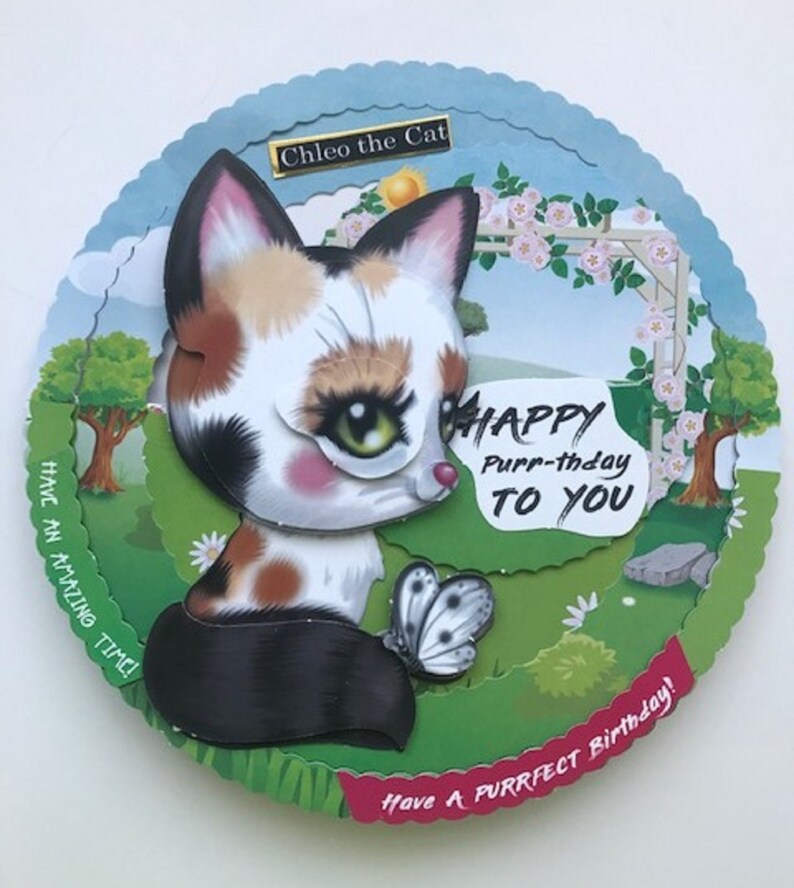 Chleo the Cat Happy Purr-day to You - Etsy