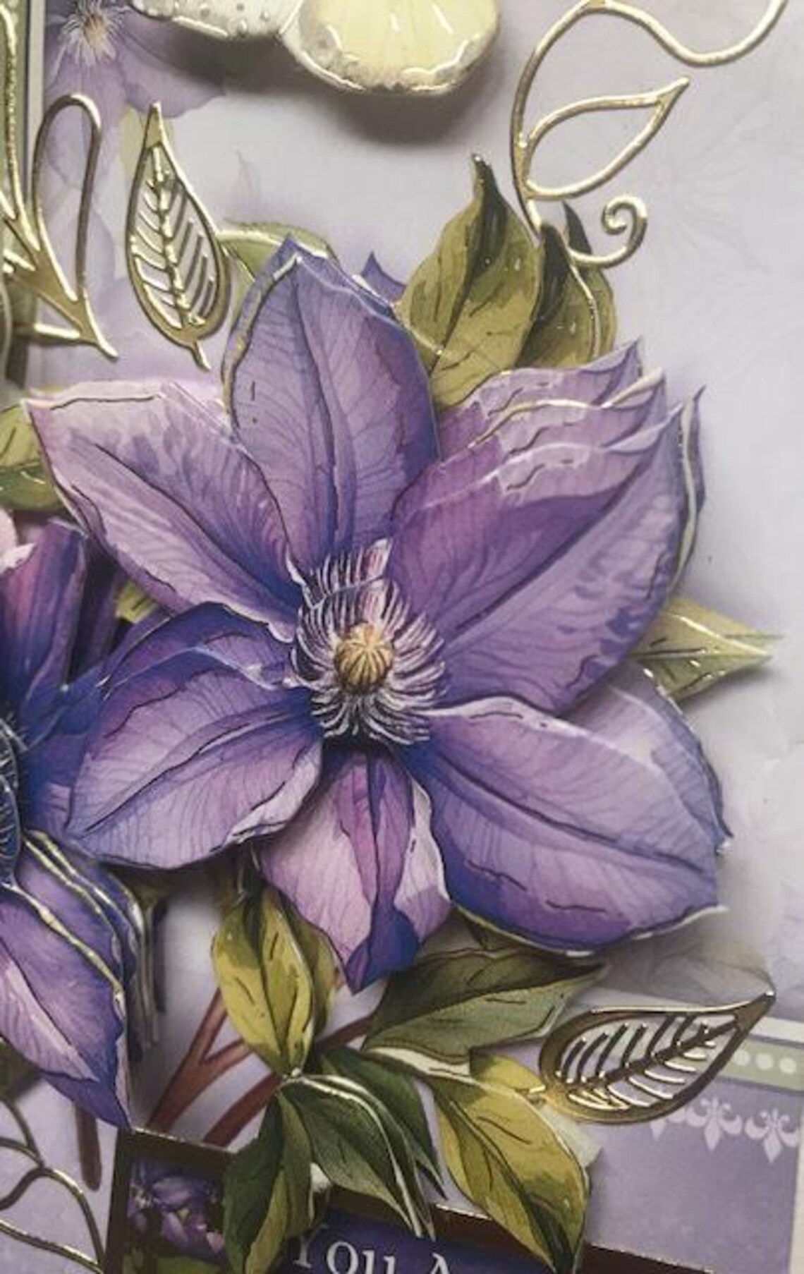 Arched Clematis Card, Handmade Embossed Butterfly Card - Etsy