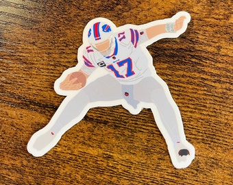 JOSH ALLEN Buffalo Bills Jumping Sticker Weatherproof Vinyl Hydroflask ...