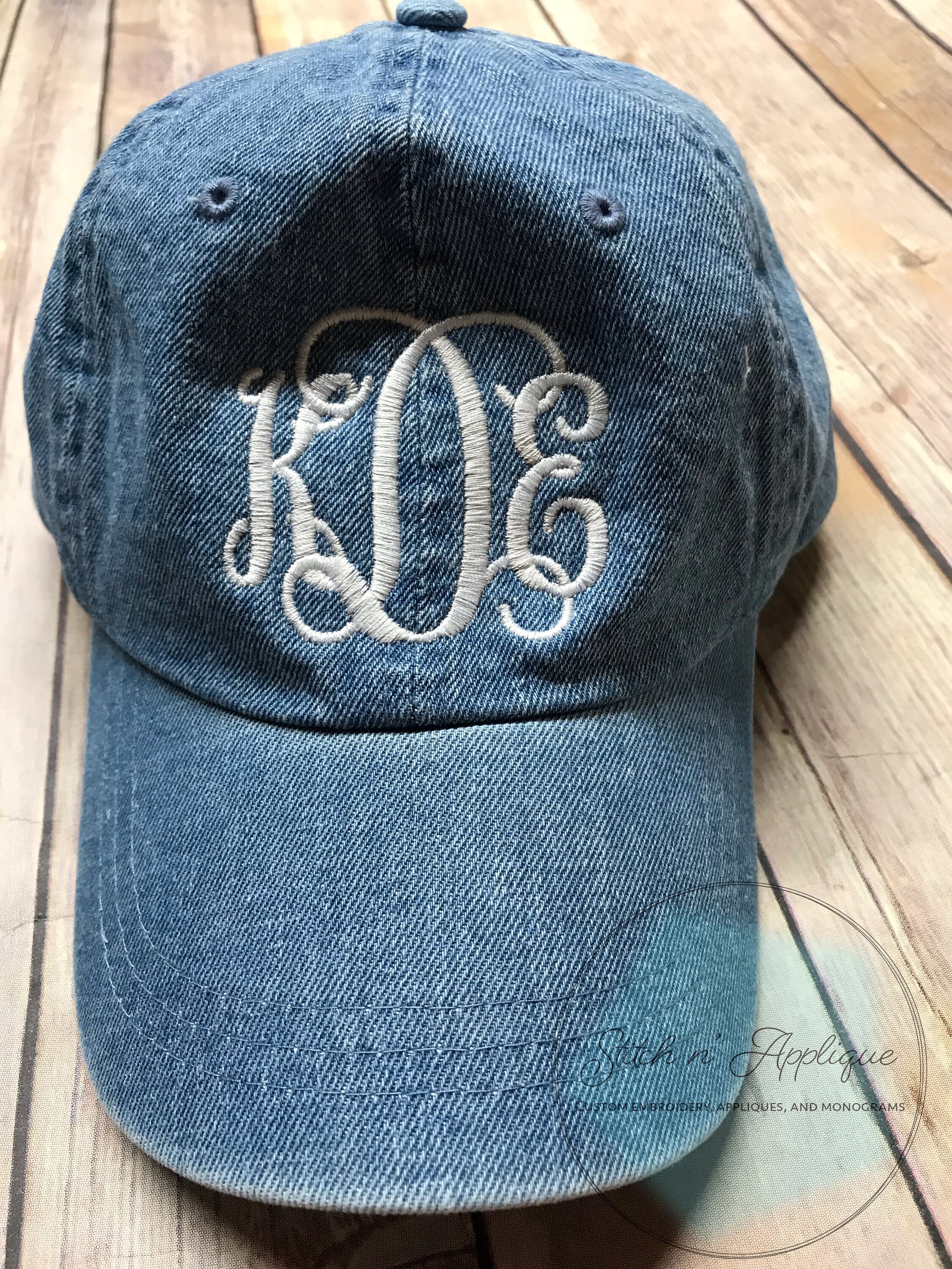 Denim Monogrammed Hat Personalized Hat Monogrammed Baseball - Etsy