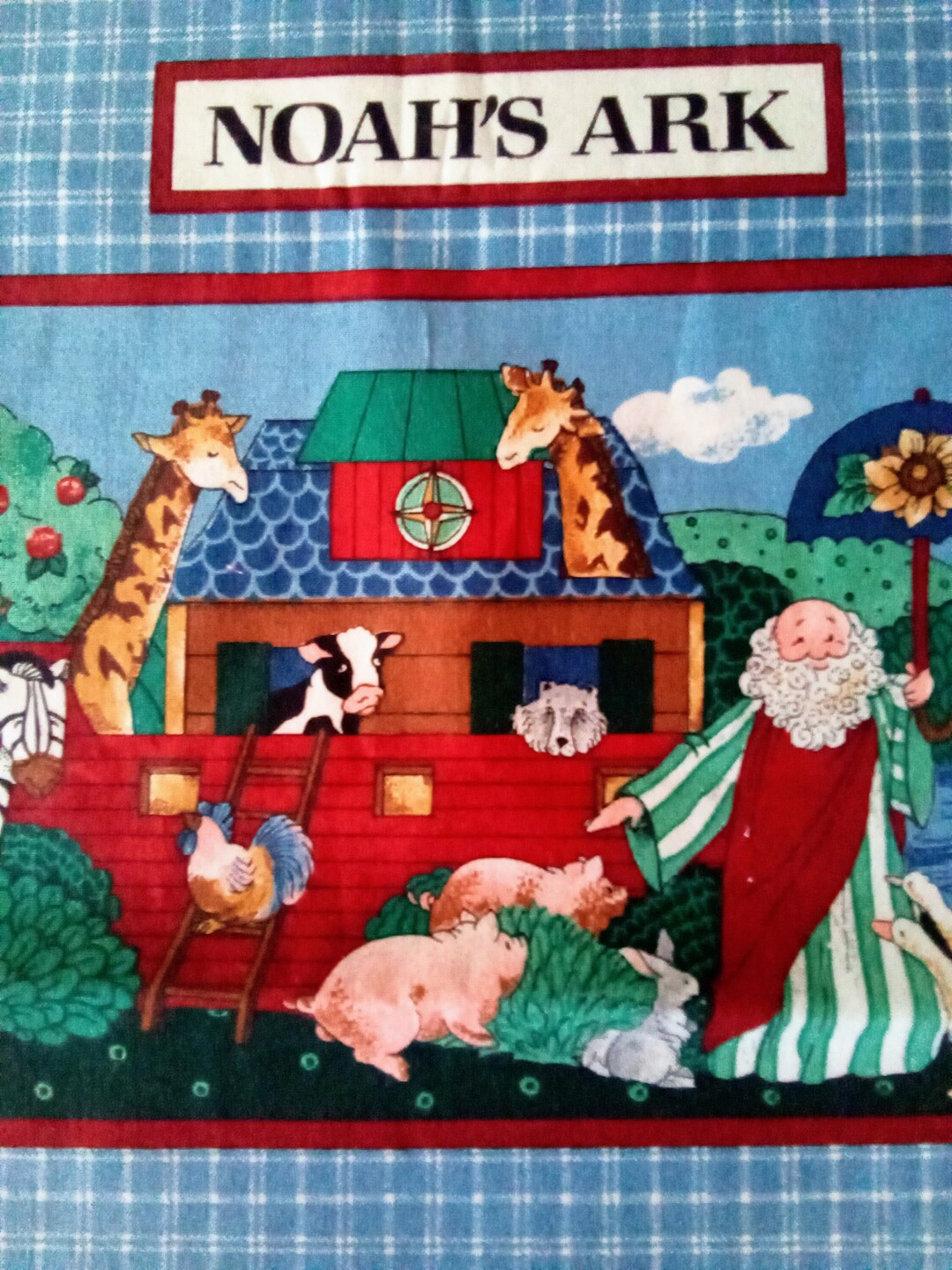 Noah's Ark Soft Book Fabric Panel, A Child's Story, Soft Sculpture Book ...